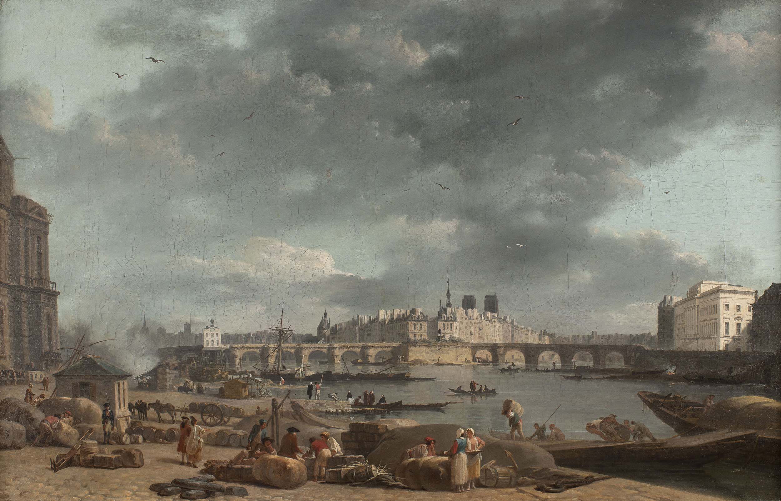 Alexandre Jean Noël, 1780 - The tip of the Ile de la Cité, seen from S ...